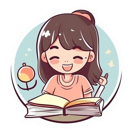 Premium Ai Image A Girl Is Reading A Book And Holding A Pen Generative Ai