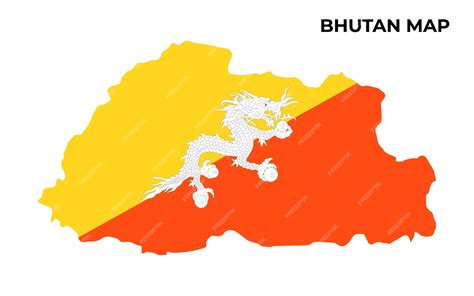 Premium Vector Bhutan National Flag Map Design Illustration Of