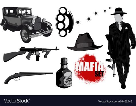 Small Set Mobsters Royalty Free Vector Image Vectorstock