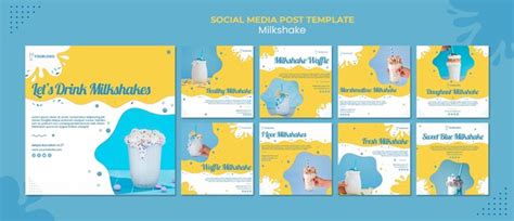 밀크 쉐이크 소셜 미디어 포스트 무료 Psd 파일