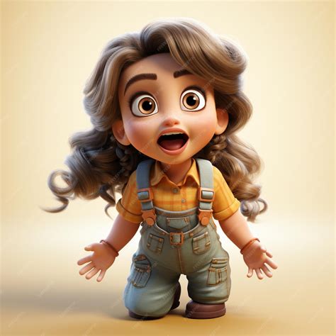 Premium Ai Image Cute Animated Girl In Cartoon Style With Happy Face