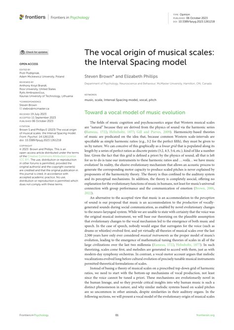 Pdf The Vocal Origin Of Musical Scales The Interval Spacing Model