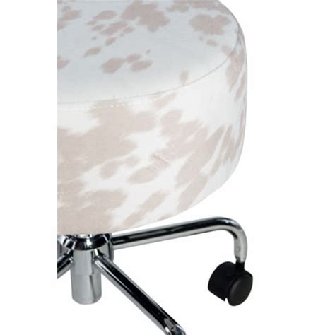 Linon Mallory Faux Fur Backless Rolling Stool In Beige 1 Kroger
