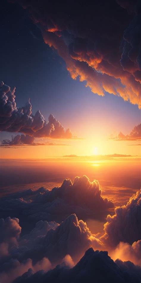 The Sun Is Setting Over Some Clouds In The Sky And It Appears To Be