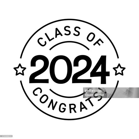 Class Of 2024 Badge Vector Illustration Modern Label Design High Res