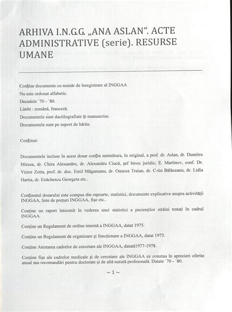 Restitutio Arhiva Ingg Ana Aslan