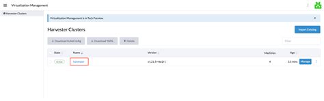 Virtualization Management Harvester
