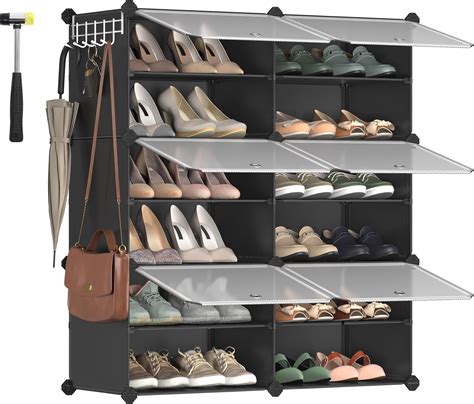 SONGMICS Étagère à Chaussures 6 Compartiments Étagère de Rangement