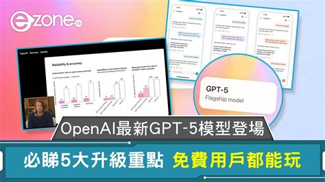 Openai最新gpt 5模型登場 必睇5大升級重點 免費用戶都能玩 Ezone