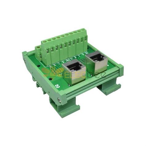 Elecbee RJ45 Dual Port With Module Rack Solderless Terminal Block Female To Female Adapter With