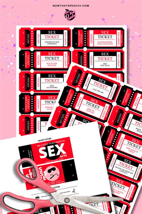 Sex Acts Ticket Voucher Book Printable Download Valentines Day Anniversary Naughty Coupons