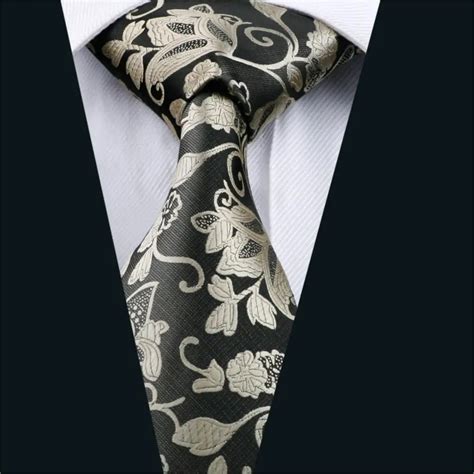 DH Mens Tie Metallic Floral NeckTie Silk Jacquard Ties For Men Business Wedding Party Free