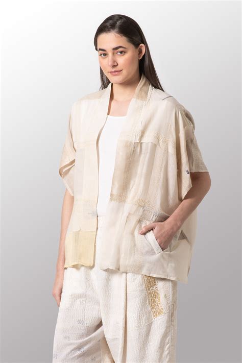 Mosaic Tile Patch Kantha Poncho Top Mt1568 Ivy Mieko Mintz Us
