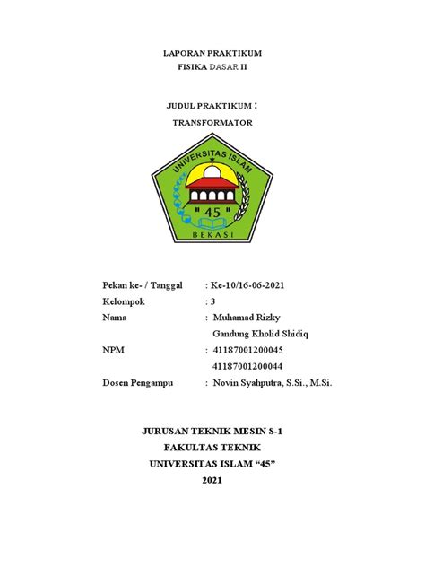 Laporan Praktikum Transformator Kelompok 3 Pdf