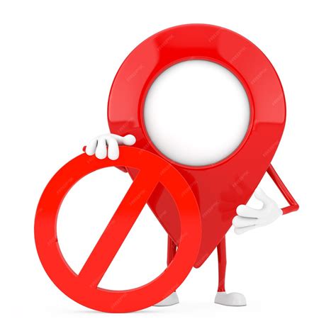 Premium Photo Map Pointer Pin Person Character Mascot With Red
