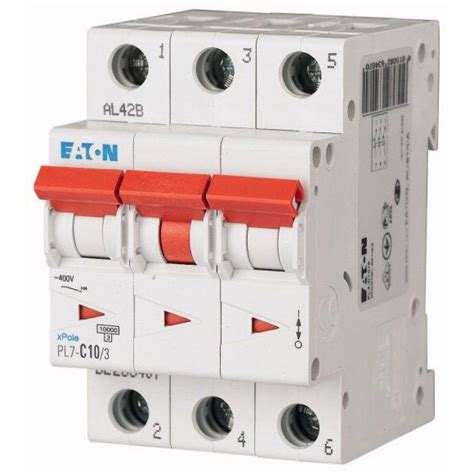 ᐉ Автоматический выключатель Eaton PL7-C10/3 3Р 10 А 10 кА тип С (263407)