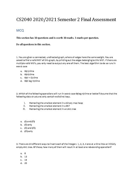 2020 21 S2 Final PYP CS2040 2020 2021 Semester 2 Final Assessment