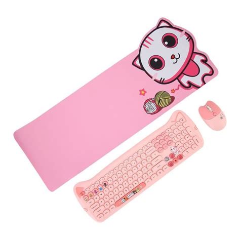 Ensemble Clavier Sans Fil Combo Clavier Et Souris Sans Fil Rose 24 G