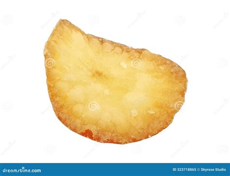 Close Up Of Fried Cassava Chip Or Keripik Singkong Isolated On White