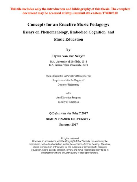 Concepts For An Enactive Music Pedagogy Pdf Embodied Cognition Mind