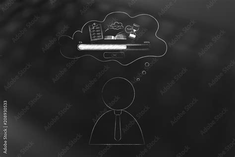 Business Man With Comic Bubble With Memory Loading Icon Made Of To Do