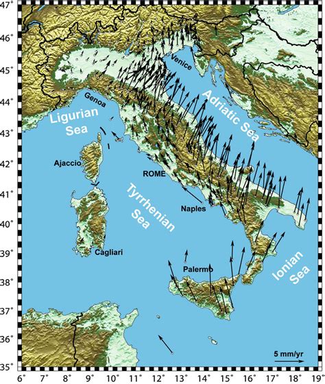 Residual Horizontal Gps Velocities With Respect To An Eurasian Fixed