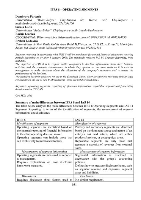 Pdf Ifrs 8 Operating Segments