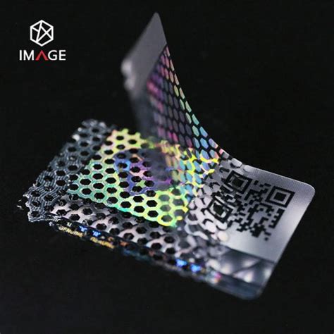 Tamper Evident Holographic Qr Code Sticker Image Technology
