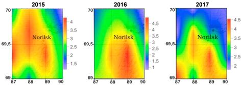 So2 Emission Concentration Mapping For The Niz In 2015 2017 Download Scientific Diagram