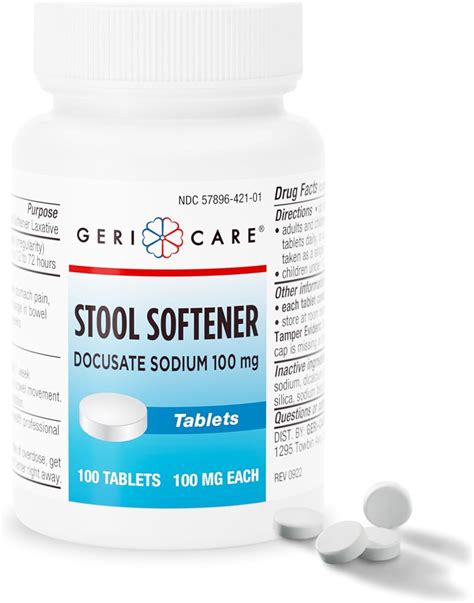 Gericare Docusate Sodium Stool Softener And Fast Acting Laxative For