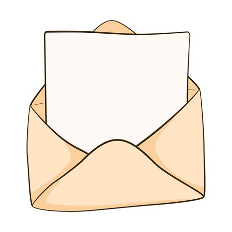 A Blank Piece Of Paper And An Open Envelope Cartoon 34864496 Vector Art At Vecteezy