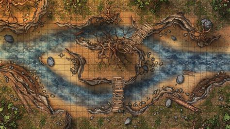 Flooding Ravine Dnd Rpg Battlemap 39x22 Etsy