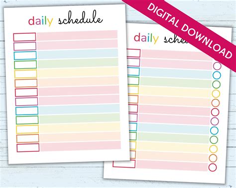 Cute Schedule Template