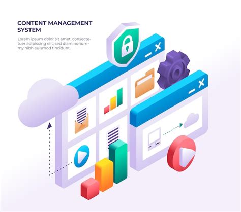 Free Vector Isometric Cms Concept