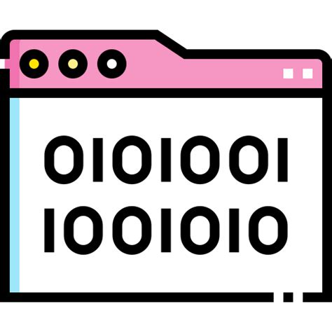 Binary Code Detailed Straight Lineal Color Icon