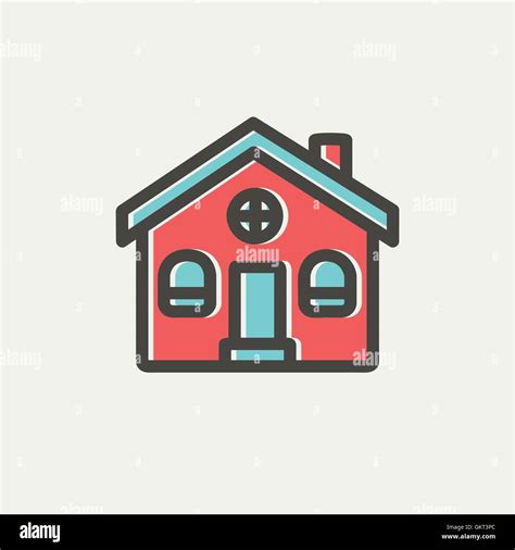 Church Building Thin Line Icon Stock Vector Image And Art Alamy