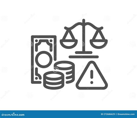 Fraud Line Icon Money Or Financial Crime Sign Vector Stock Vector
