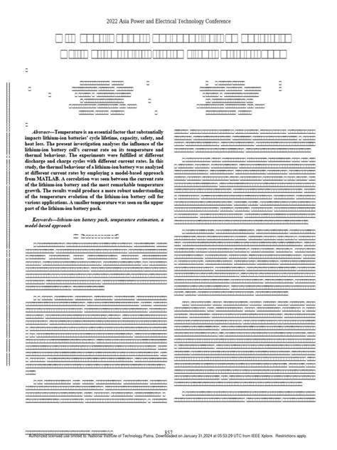 A Model Based Approach For Temperature Estimation Of A Lithium Ion Battery Pack Pdf Lithium