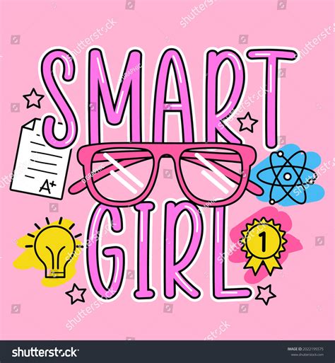 Smart Girl Text Glasses Illustration Other Stock Vector Royalty Free