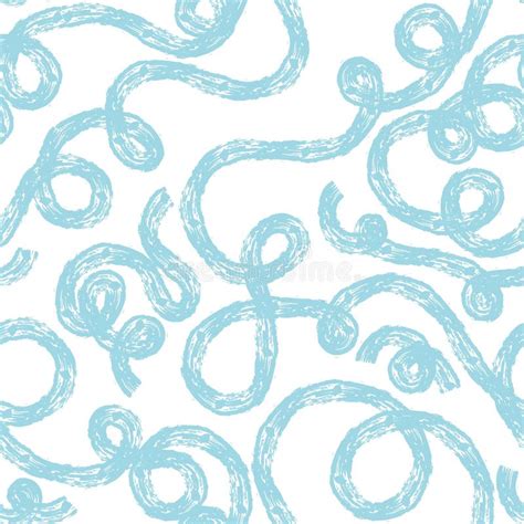 Seamless Pattern Of Bright Colorful Abstract Squiggles Print