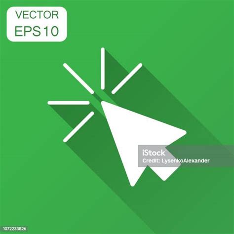 평면 스타일에서 컴퓨터 마우스 커서 아이콘입니다 긴 그림자와 화살표 커서 벡터 일러스트입니다 마우스 목표 비즈니스 개념입니다 0명에 대한 스톡 벡터 아트 및 기타 이미지