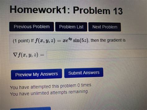 Solved Homework1 Problem 13 Previous Problem Problem List