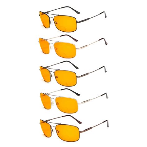 Reading Glasses Blue Light Blocking Bifocal Double Bridge 5 Pack Men