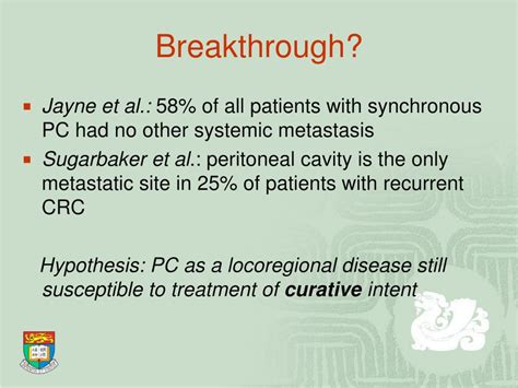 Ppt Management Of Peritoneal Carcinomatosis In Colorectal Cancer
