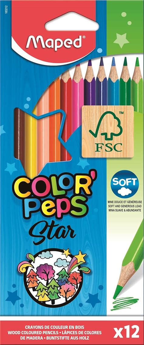 Maped Color Peps Triangular Colouring Pencils Pack Of 12 Assorted