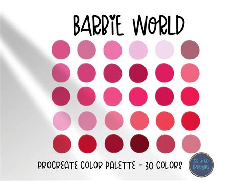 Barbie World Procreate Color Palette With Hex Codes 43 Off