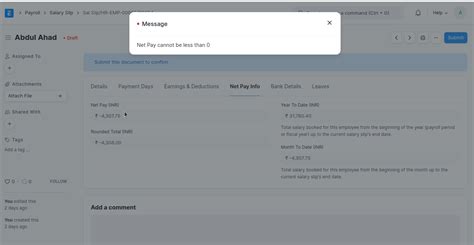 Negative Net Pay Salary Slip Erpnext Frappe Forum