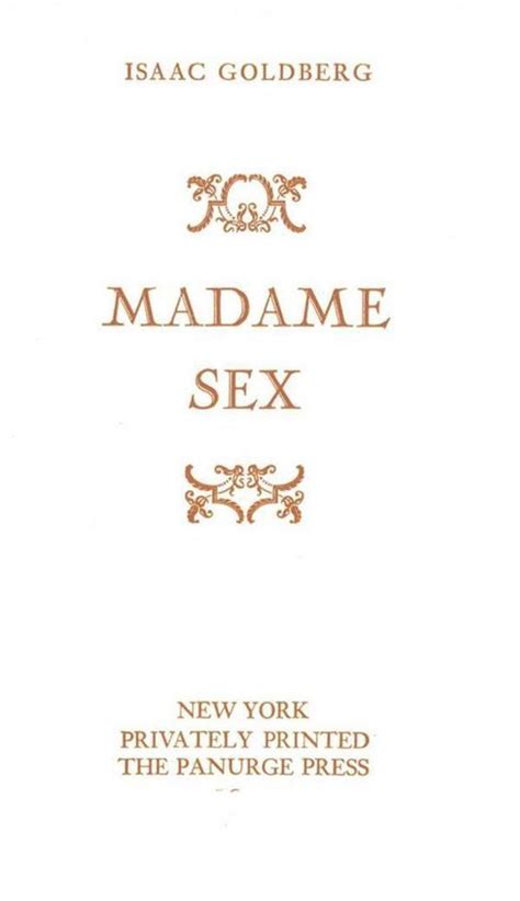 Madame Sex Ebook Isaac Goldberg 9781608728695 Boeken