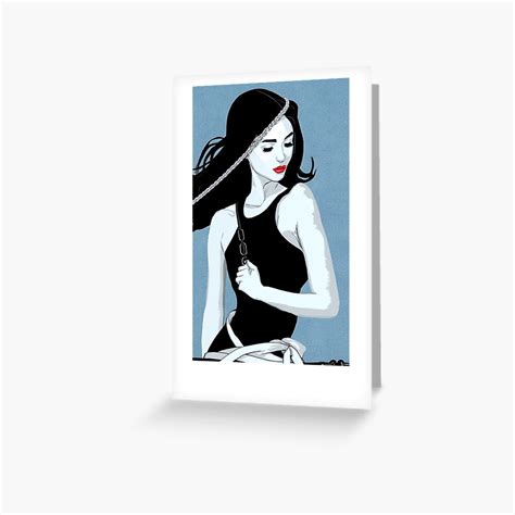 Drawing Of Woman Japanese Tied In Bondage Greeting Card For Sale By