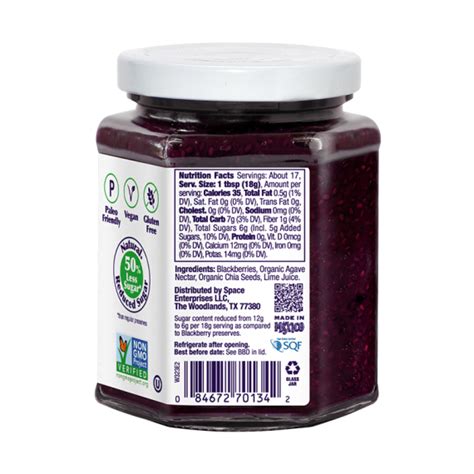 Premium Chia Blackberry Fruit Spread World Of Chia